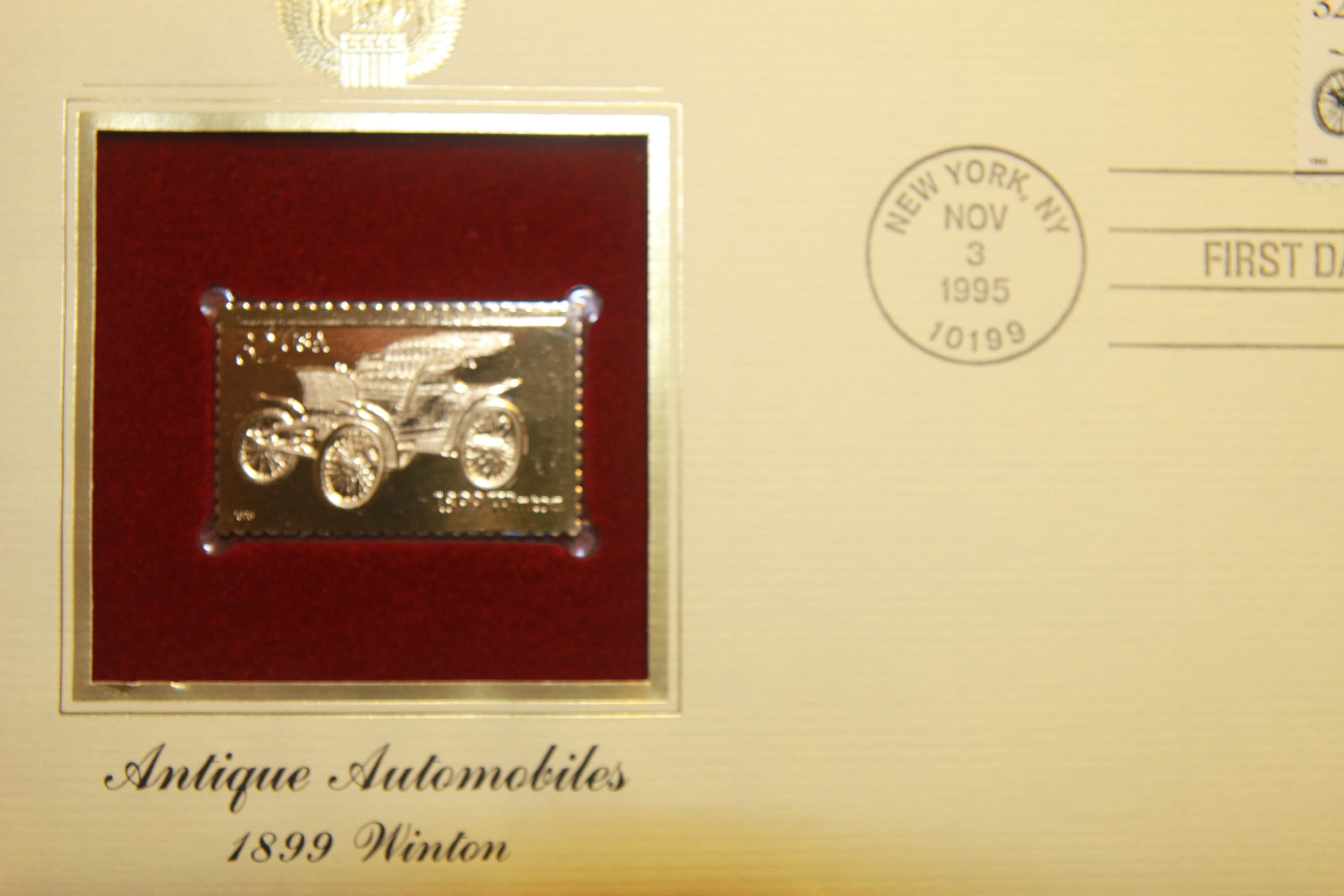 First Day Issue 24K Gold Stamp Replica 1899 Winton Antique | Etsy
