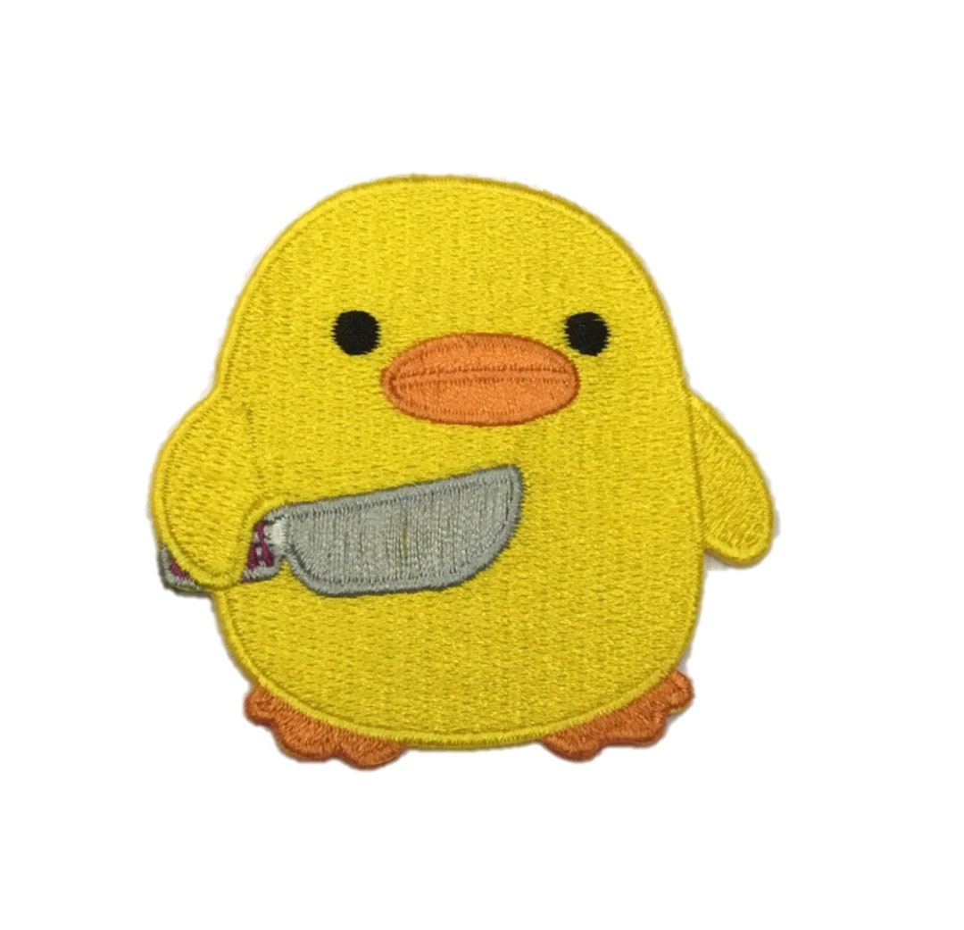 Chick With Knife, Peace Was Never an Option, Funny Cute Duck Meme Patch ...