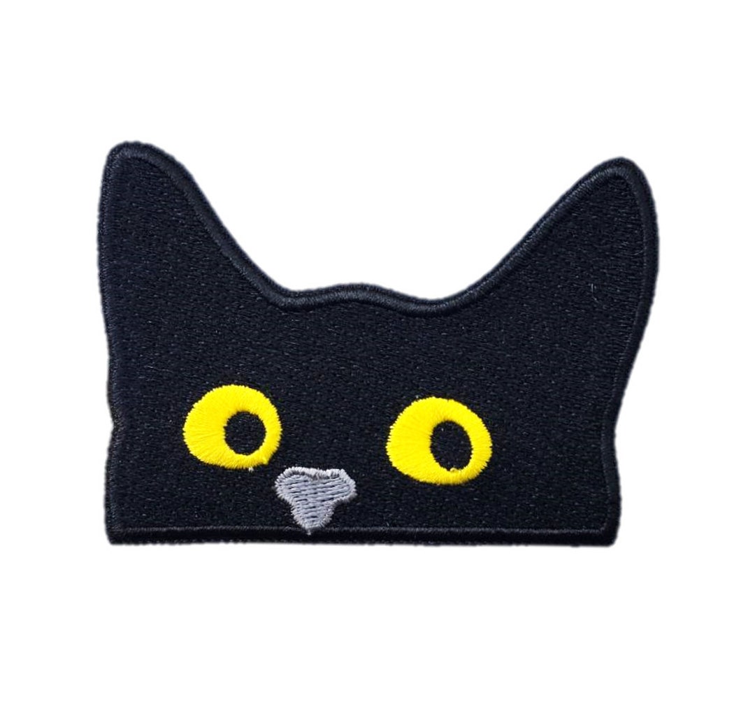 Peeking Black Cat Patch, Funny Black Cat Pocket Patch, 3 Inches - Iron ...