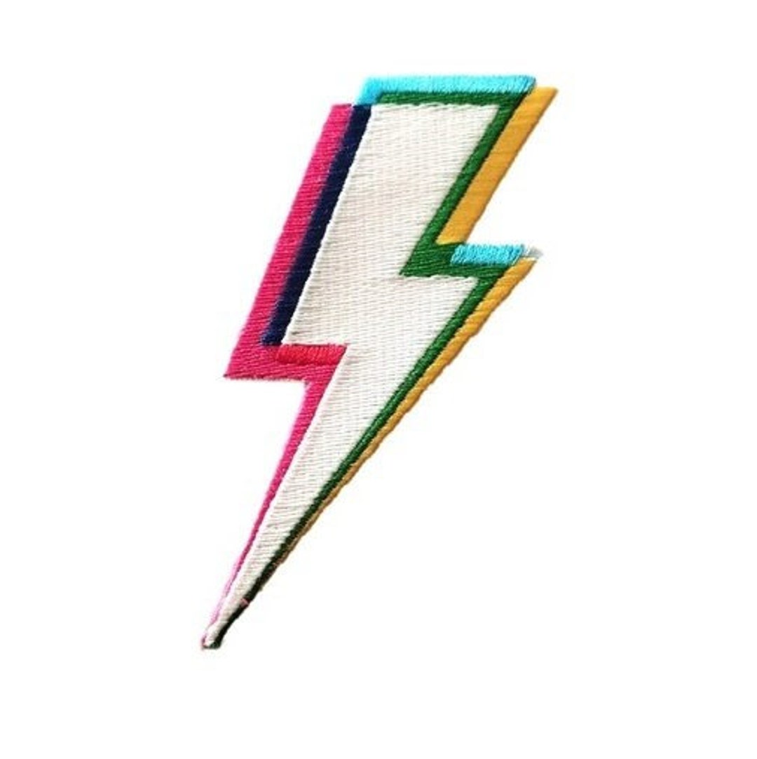 Patchclub Thunderbolt Patch, 3.5 Inches - Iron On/sew on Colorful CMYK ...