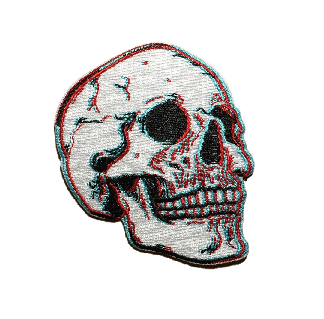 Skull Patch 3D Effect Fully Embroidered - Realistic Skeleton Skull ...