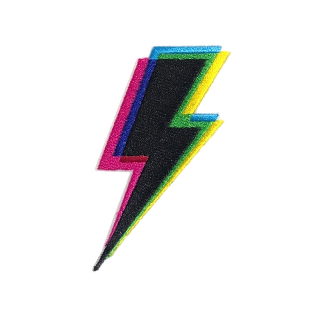 Patchclub Thunderbolt Patch, 3.5 Inches Iron On/sew on Colorful CMYK ...