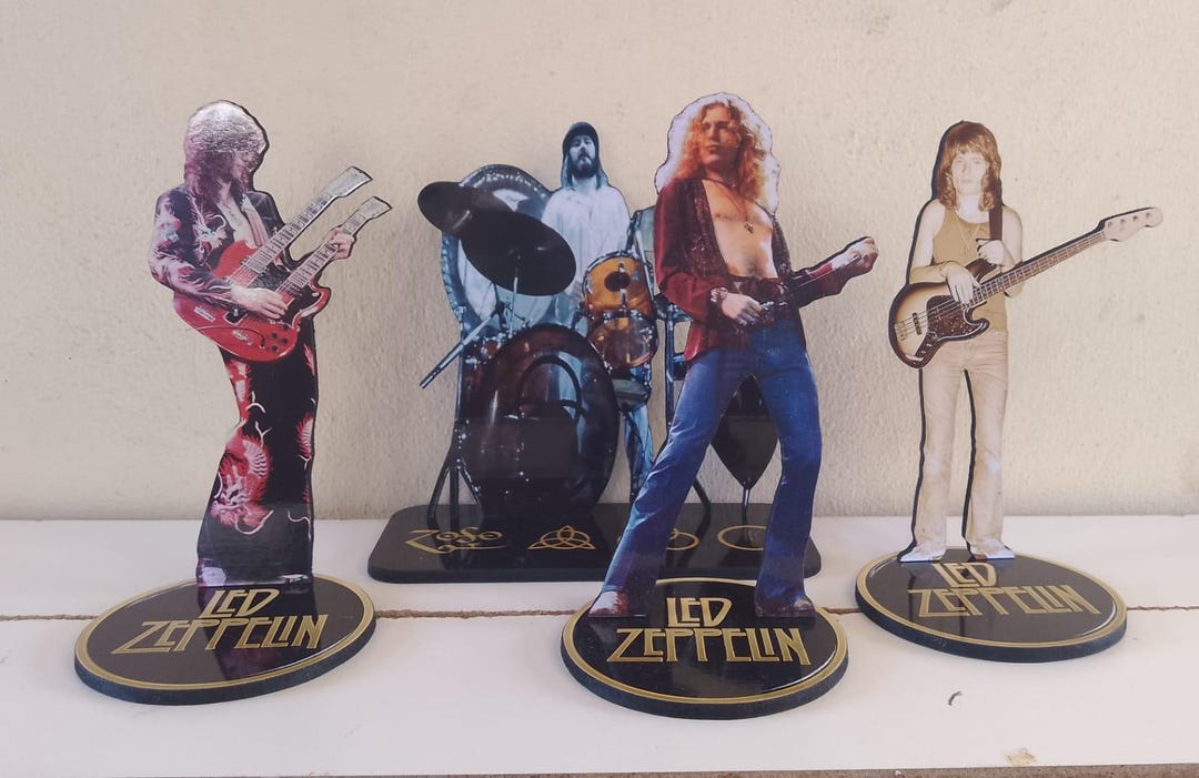Led ZEPPELIN Band X4 DISPLAY 8" STANDEES Figures Statue Cutout Toy ...