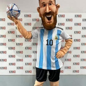 Lionel MESSI Argentina MASCOT COSTUME Cosplay Halloween World Cup Qatar ...