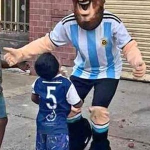Lionel MESSI Argentina MASCOT COSTUME Cosplay Halloween World Cup Qatar ...