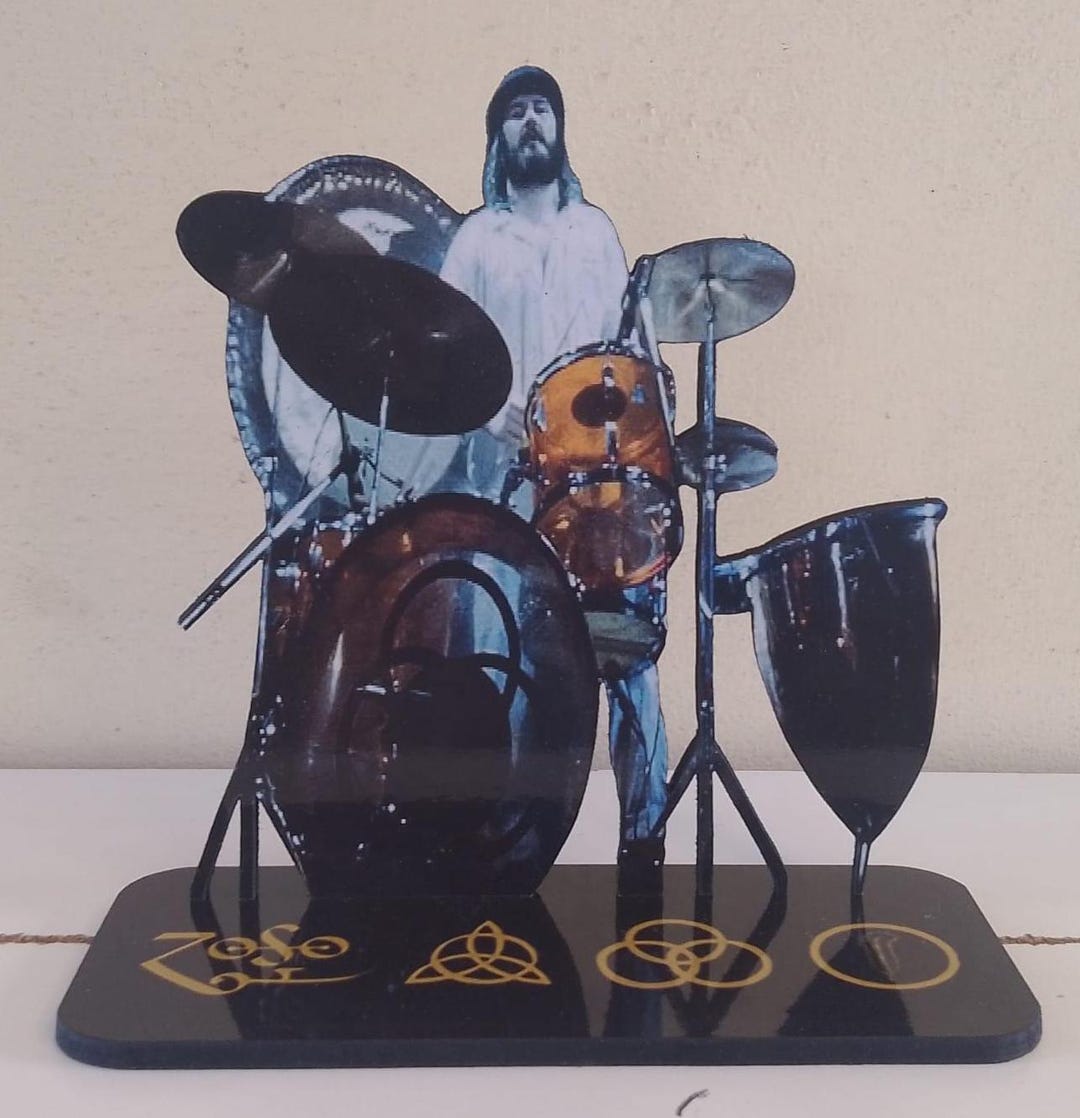 JOHN BONHAM DISPLAY 8" Standee Figure Statue Led Zeppelin Cutout ...