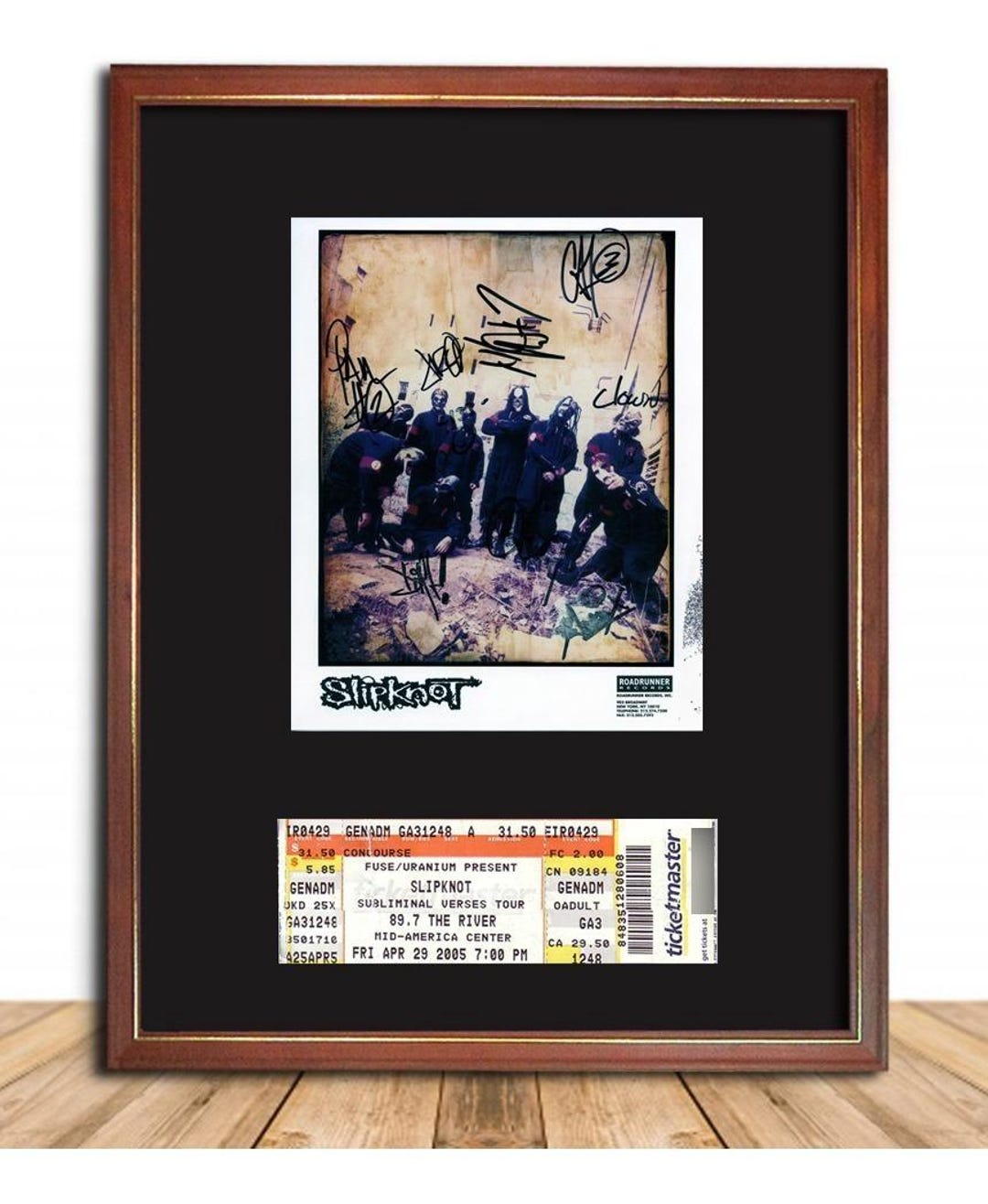 SLIPKNOT Subliminal Verses Tour FRAMED 17"x13" Signed Photo & Concert ...
