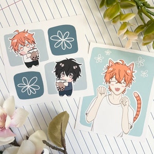 BL Yaoi anime art print / Kawaii boba / Yaoi catboy / Ugetsu / Mafuyama ...