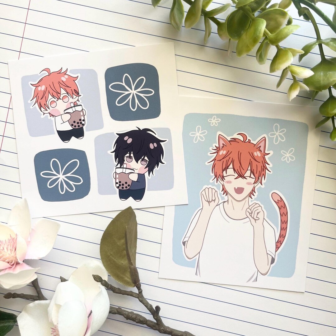 BL Yaoi Anime Art Print / Kawaii Anime Boba / Yaoi Catboy - Etsy