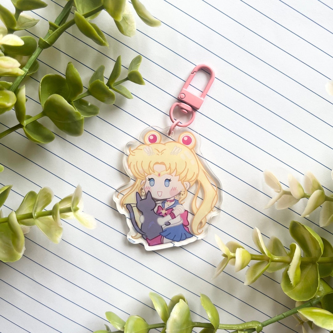 Magical Anime Girl Keychain / Kawaii Anime Cat Girl Keychain - Etsy