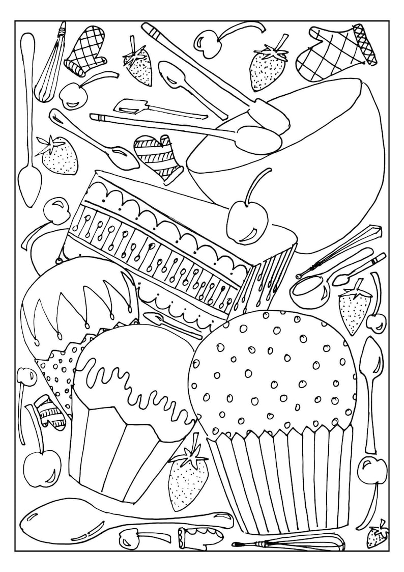 Afternoon Tea Themed Colouring Sheets to Print and Colour - Etsy Australia