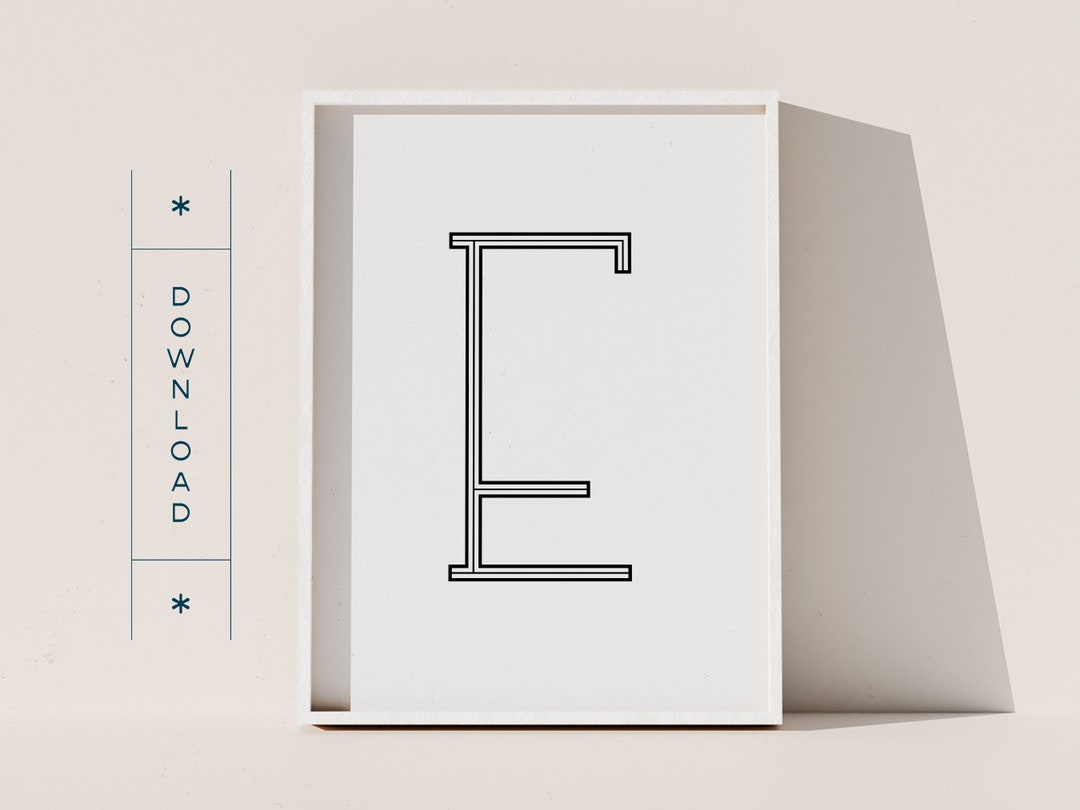 Art Deco E Poster letter E, Digital Print File, Font, Type Poster ...