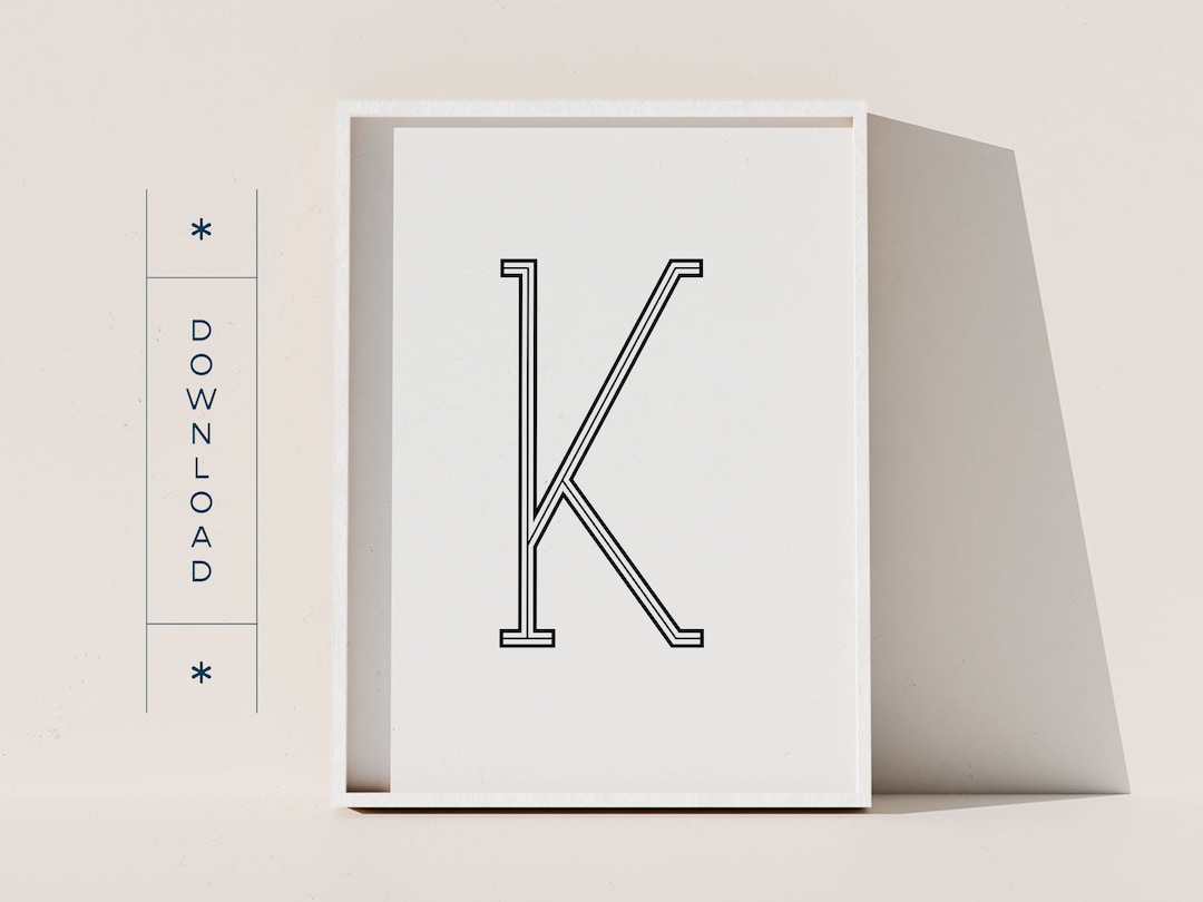Art Deco K Poster letter K, Digital Print File, Font, Type Poster ...