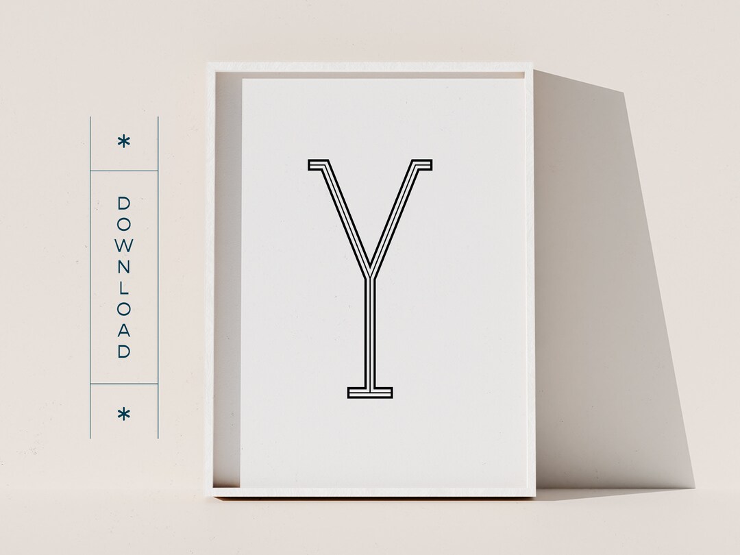 Art Deco Y Poster letter Y, Digital Print File, Font, Type Poster ...