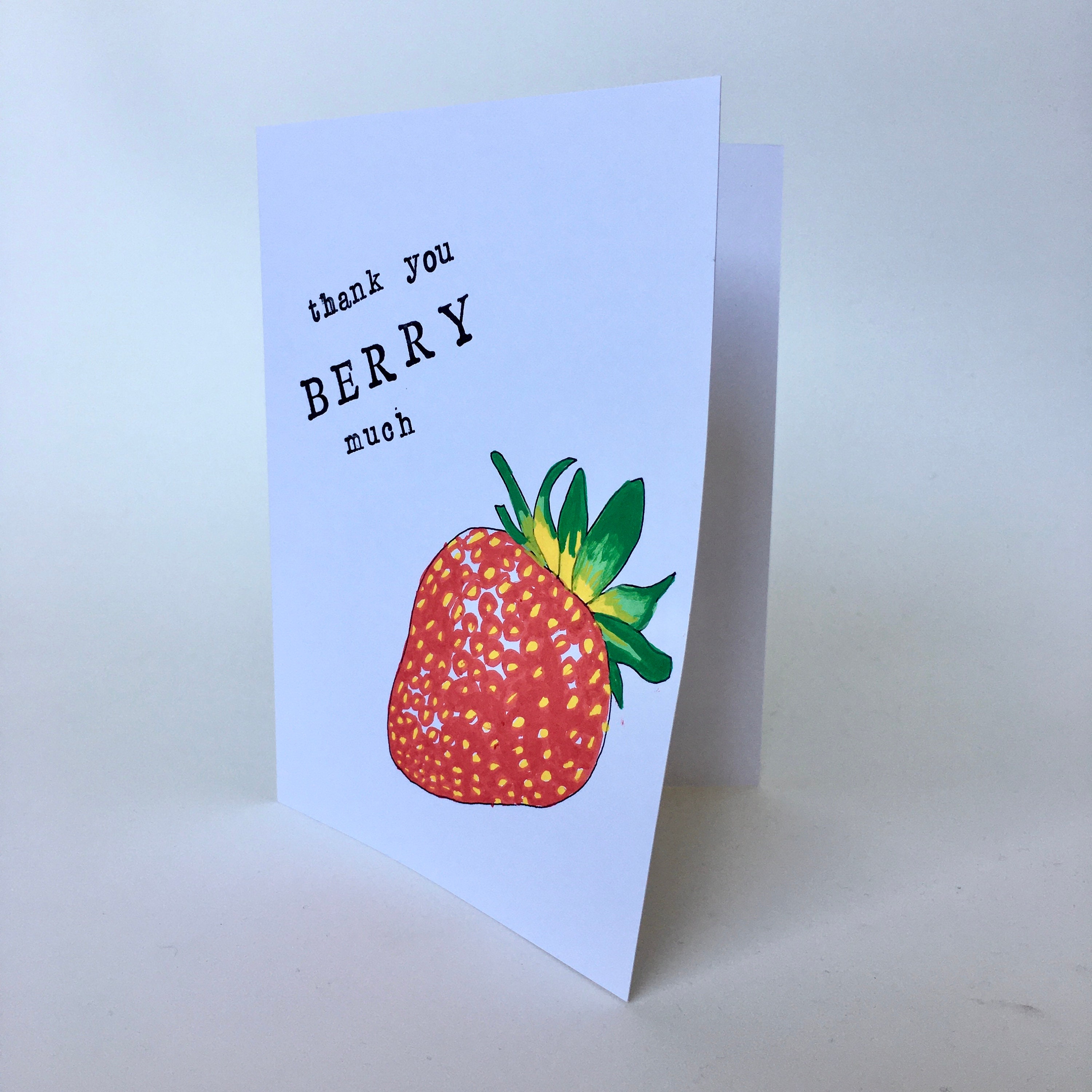 Thank You Berry Much Berry Pun Cards Cute Thank You Cards Fruit Pun ...