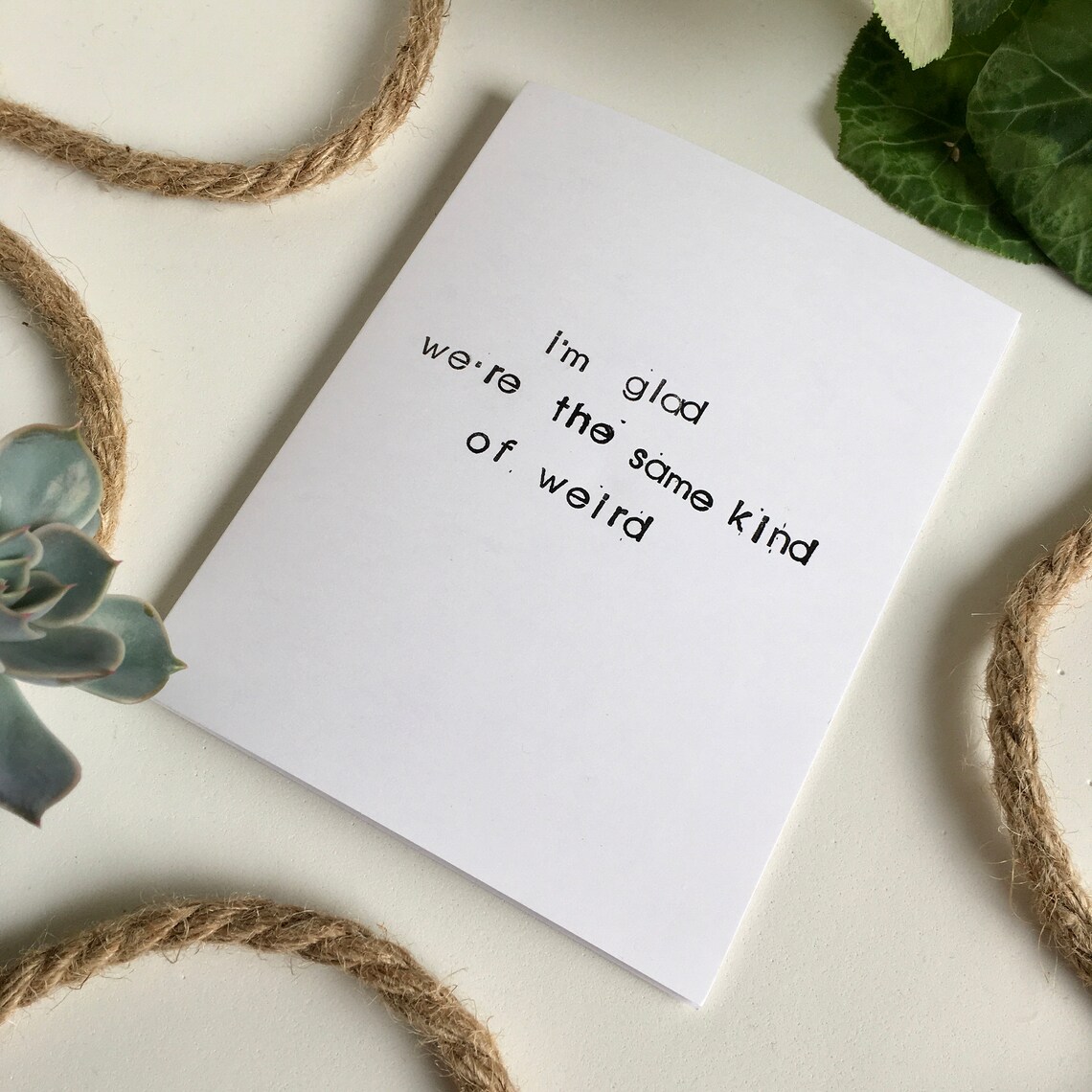 Weird Friend Card I'm Glad We're The Same Kind Of | Etsy