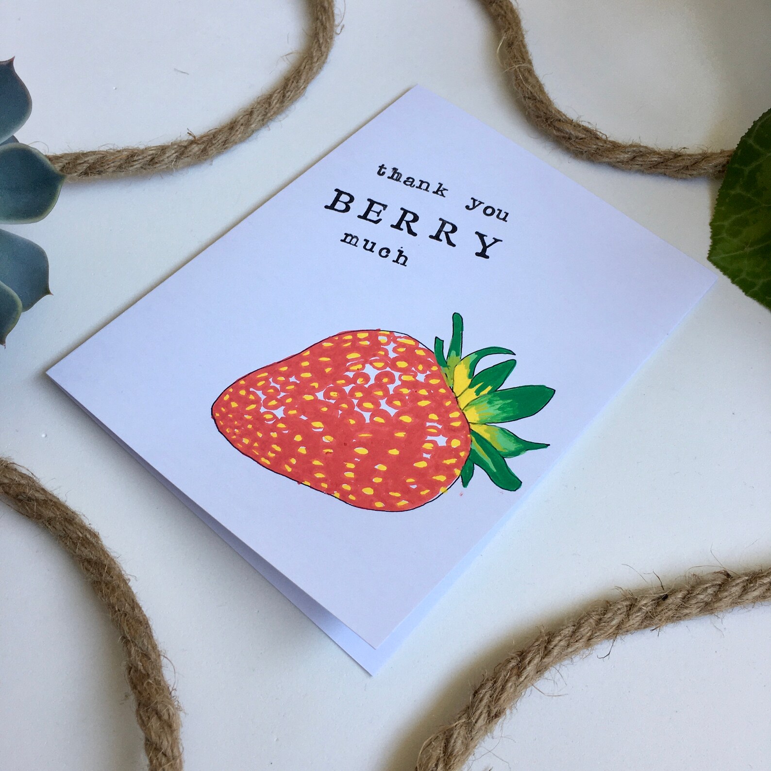 Thank You Berry Much Berry Pun Cards Cute Thank You Cards Fruit Pun ...
