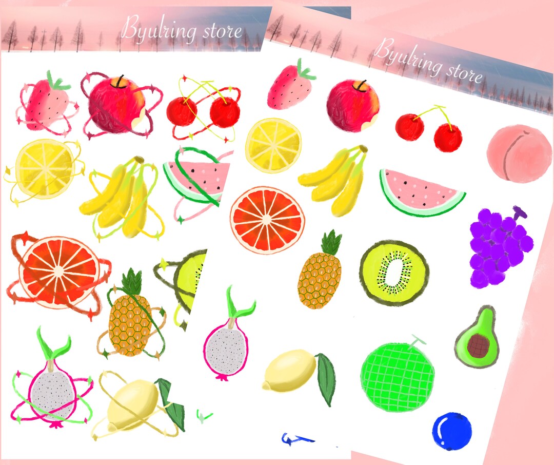 Digital Download Fruit Stickers,fruit Sticker,cute Stickers,vintage ...