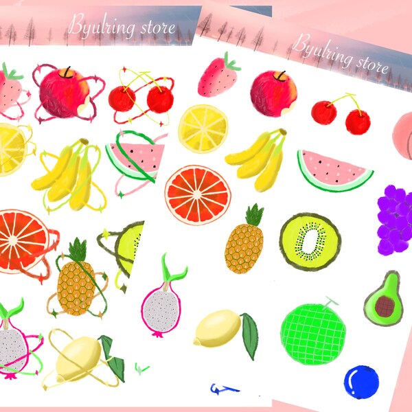 Digital Download Fruit Stickers,fruit Sticker,cute Stickers,vintage ...