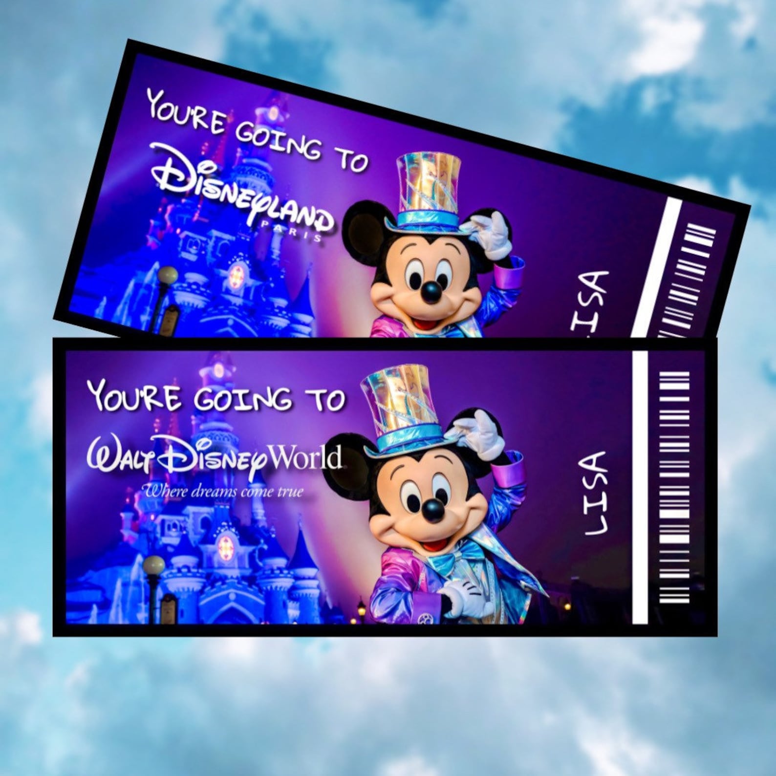 Boleto sorpresa de Disneyland - Etsy España