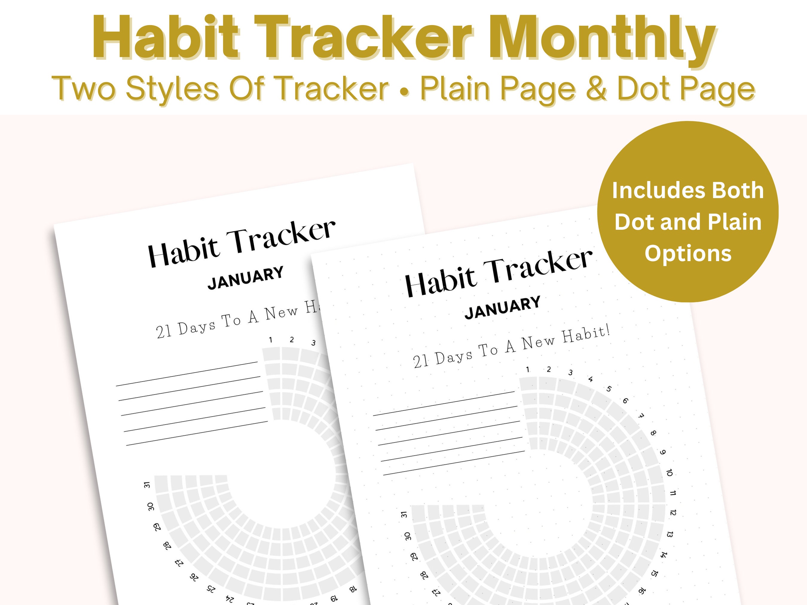 Habit Tracker Printable, Bullet Journal Habit Tracker, Circle Habit ...