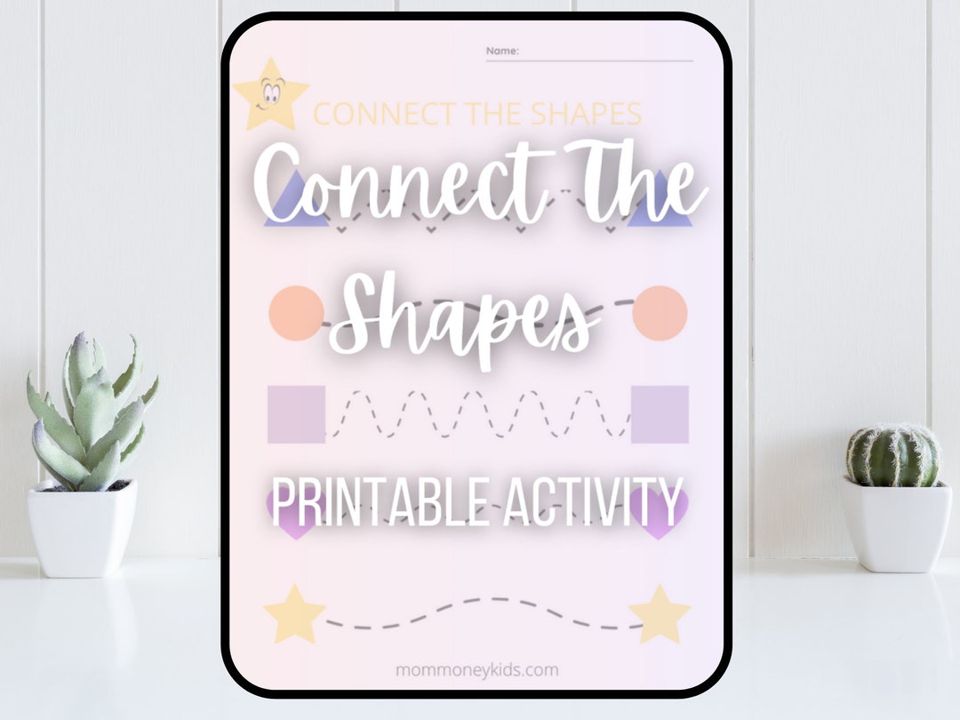 Trace and Connect the Shapes Learning Activity, Shapes, Tracing ...