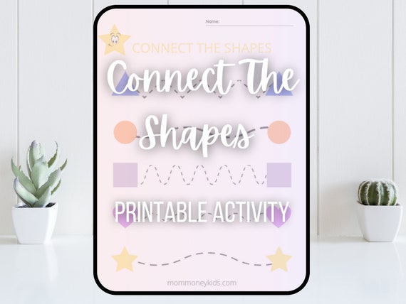 Trace and Connect the Shapes Learning Activity Shapes | Etsy