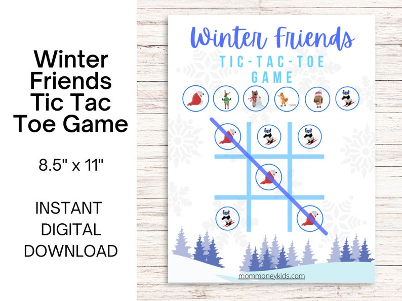 Winter Tic-tac-toe Game, Winter Printable Activity, Winter Activity ...