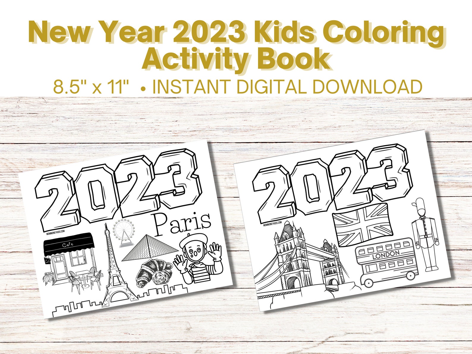 New Year 2023 Printable Kids Coloring Pages Activity Book - Kids ...