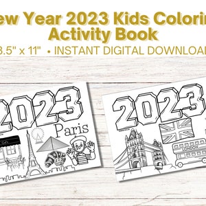 New Year 2023 Printable Kids Coloring Pages Activity Book - Kids ...