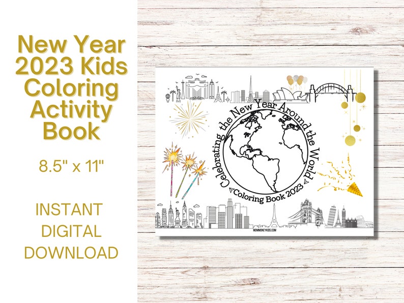 New Year 2023 Printable Kids Coloring Pages Activity Book - Kids ...