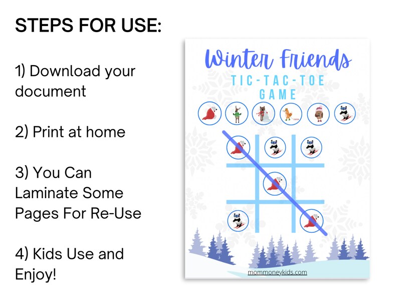 Winter Tic-tac-toe Game, Winter Printable Activity, Winter Activity ...