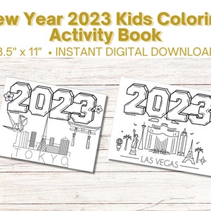 New Year 2023 Printable Kids Coloring Pages Activity Book - Kids ...