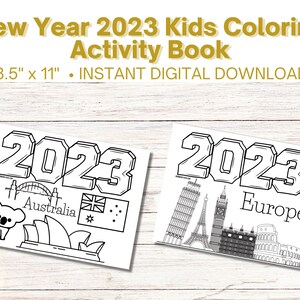 New Year 2023 Printable Kids Coloring Pages Activity Book - Kids ...