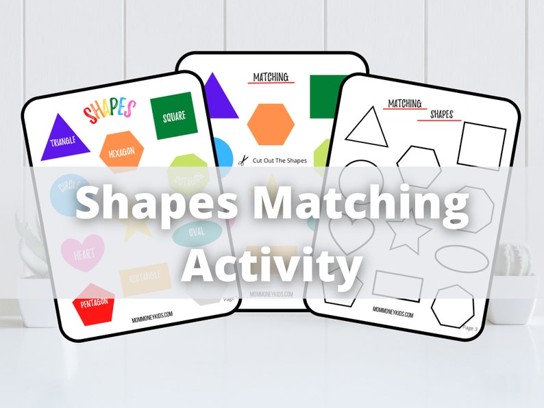 Shapes Matching and Shapes Color by Sight Word Activity Printable ...