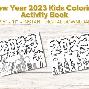 New Year 2023 Printable Kids Coloring Pages Activity Book - Kids ...