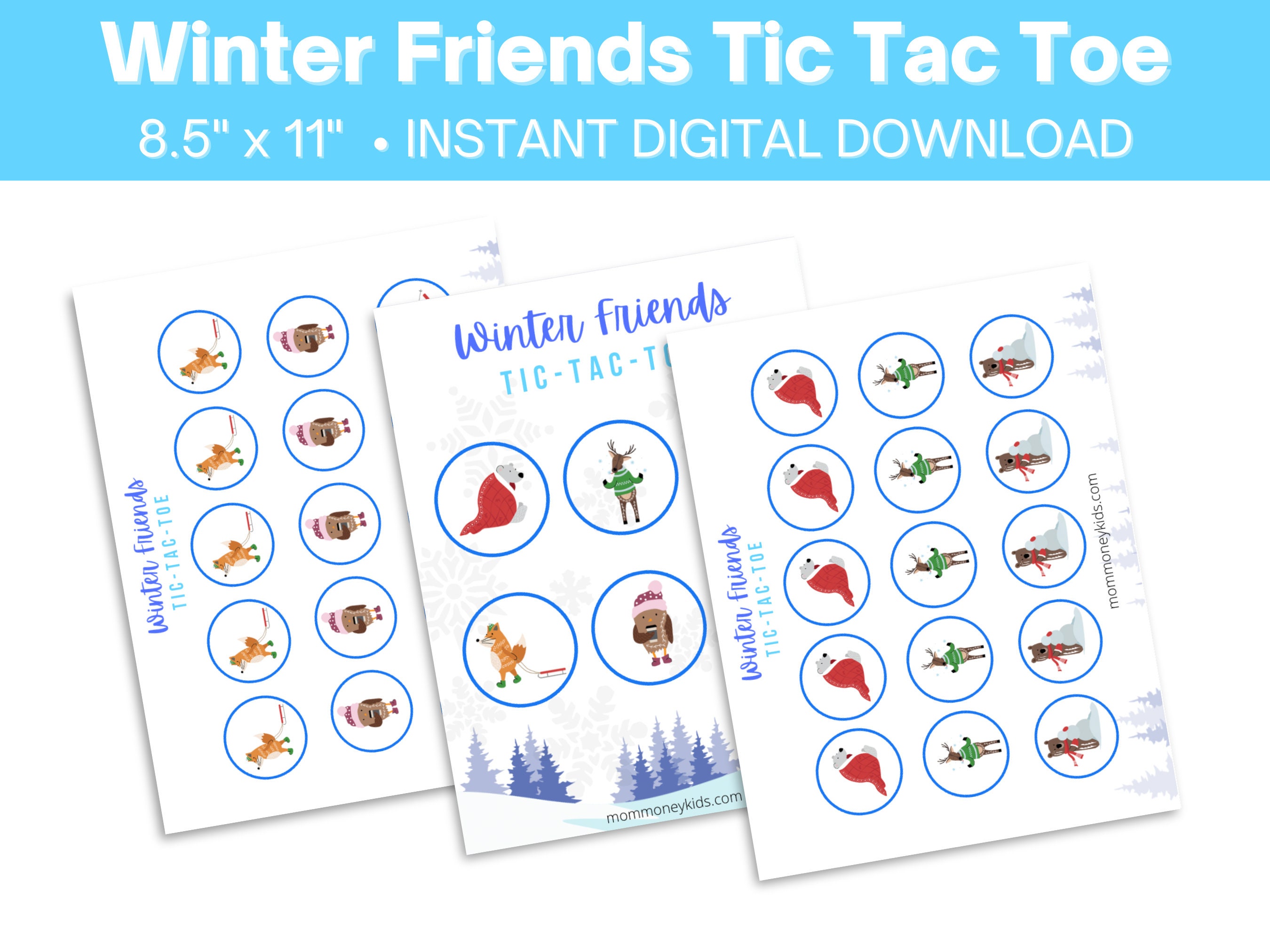 Winter Tic-tac-toe Game, Winter Printable Activity, Winter Activity ...