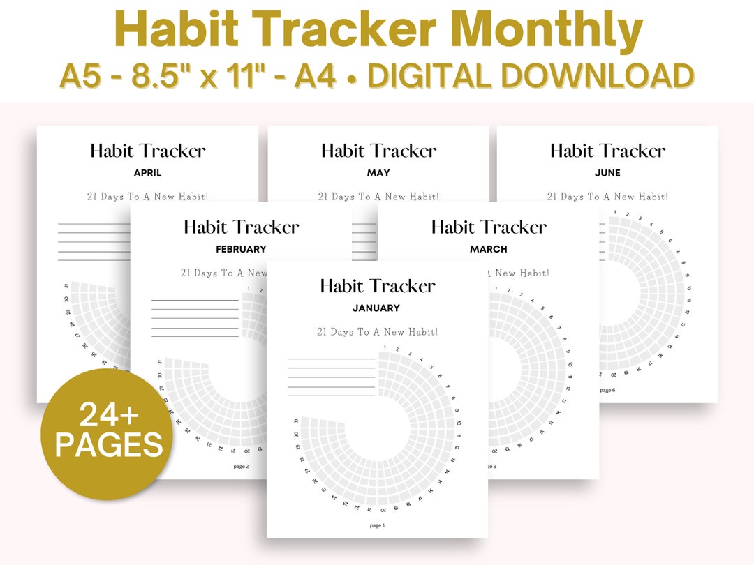 Habit Tracker Printable, Bullet Journal Habit Tracker, Circle Habit ...