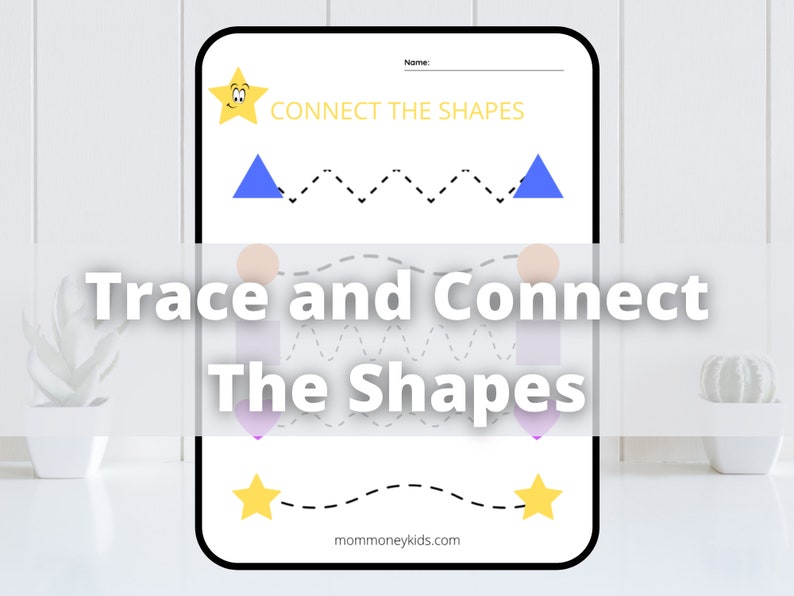 Trace and Connect the Shapes Learning Activity, Shapes, Tracing ...