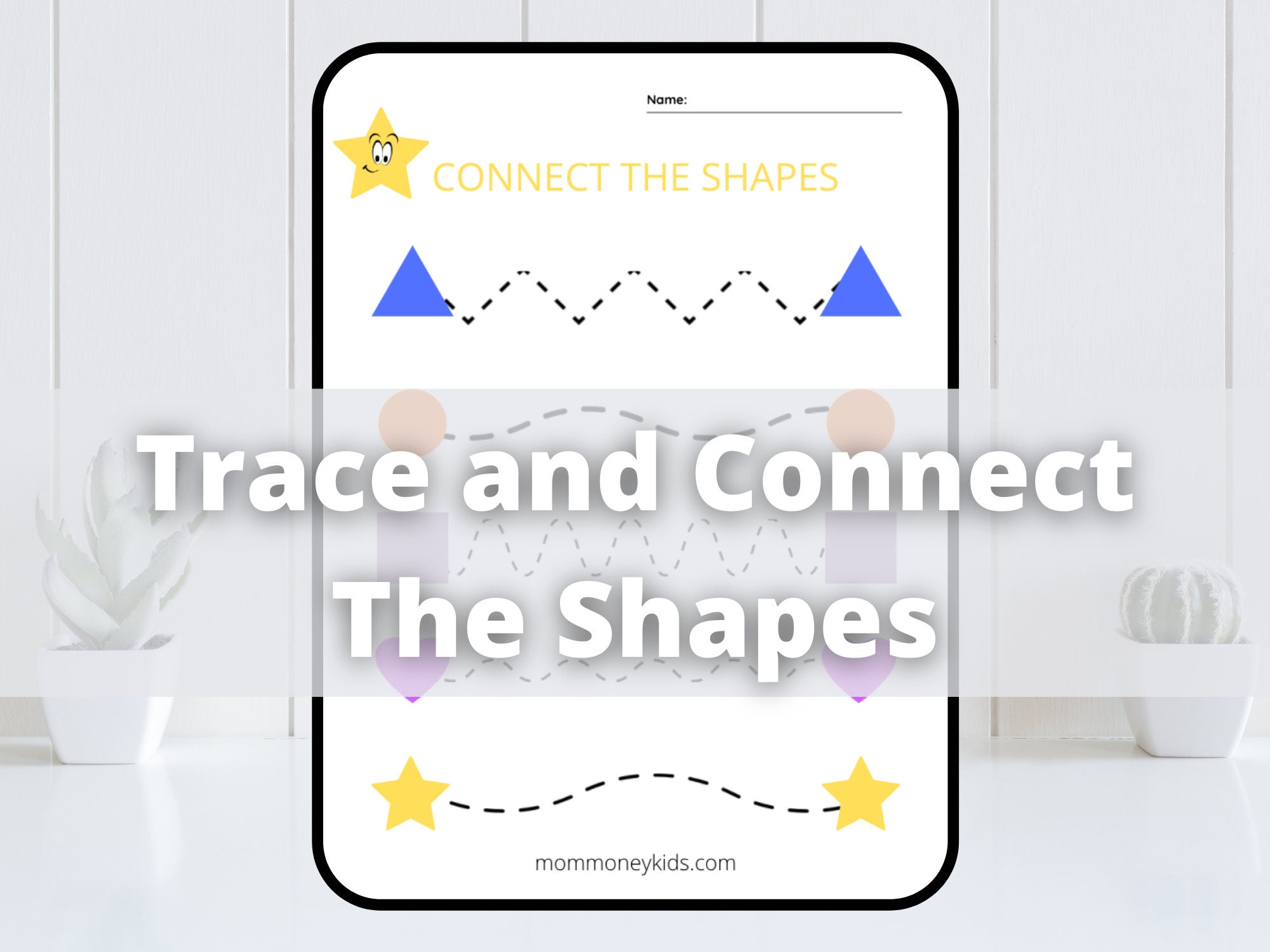 Trace and Connect the Shapes Learning Activity, Shapes, Tracing ...