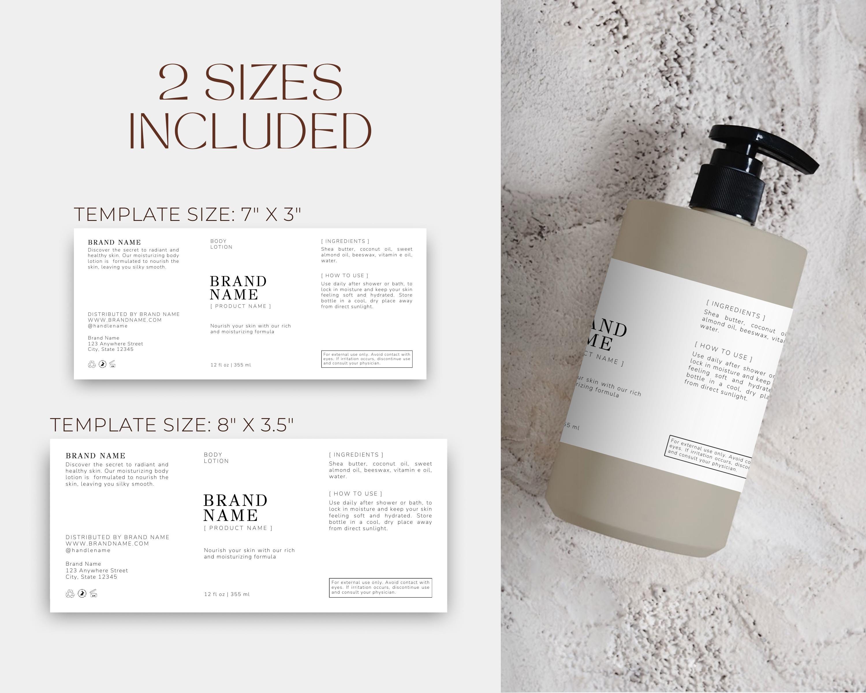 Custom Pump Bottle Label Template, DIY Body Lotion Label, Editable ...