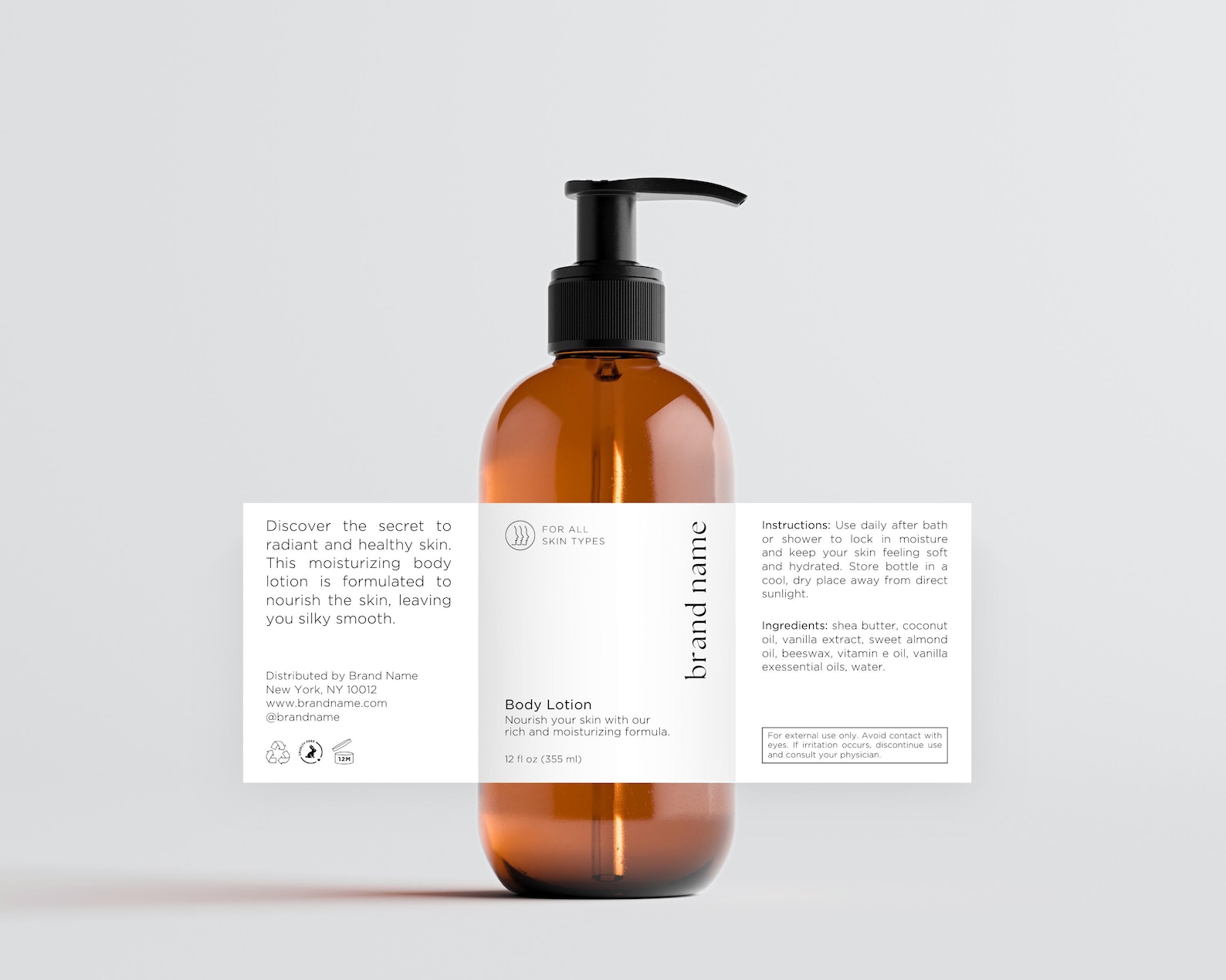 Custom Bottle Label Template, Body Lotion Label, Canva Product Label ...