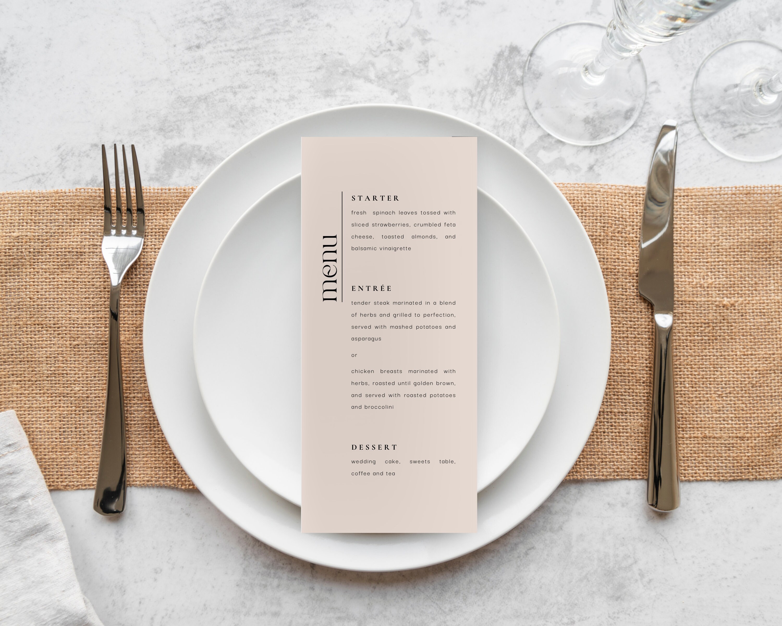 Minimalist Wedding Food Menu Template Modern Dinner Menu - Etsy