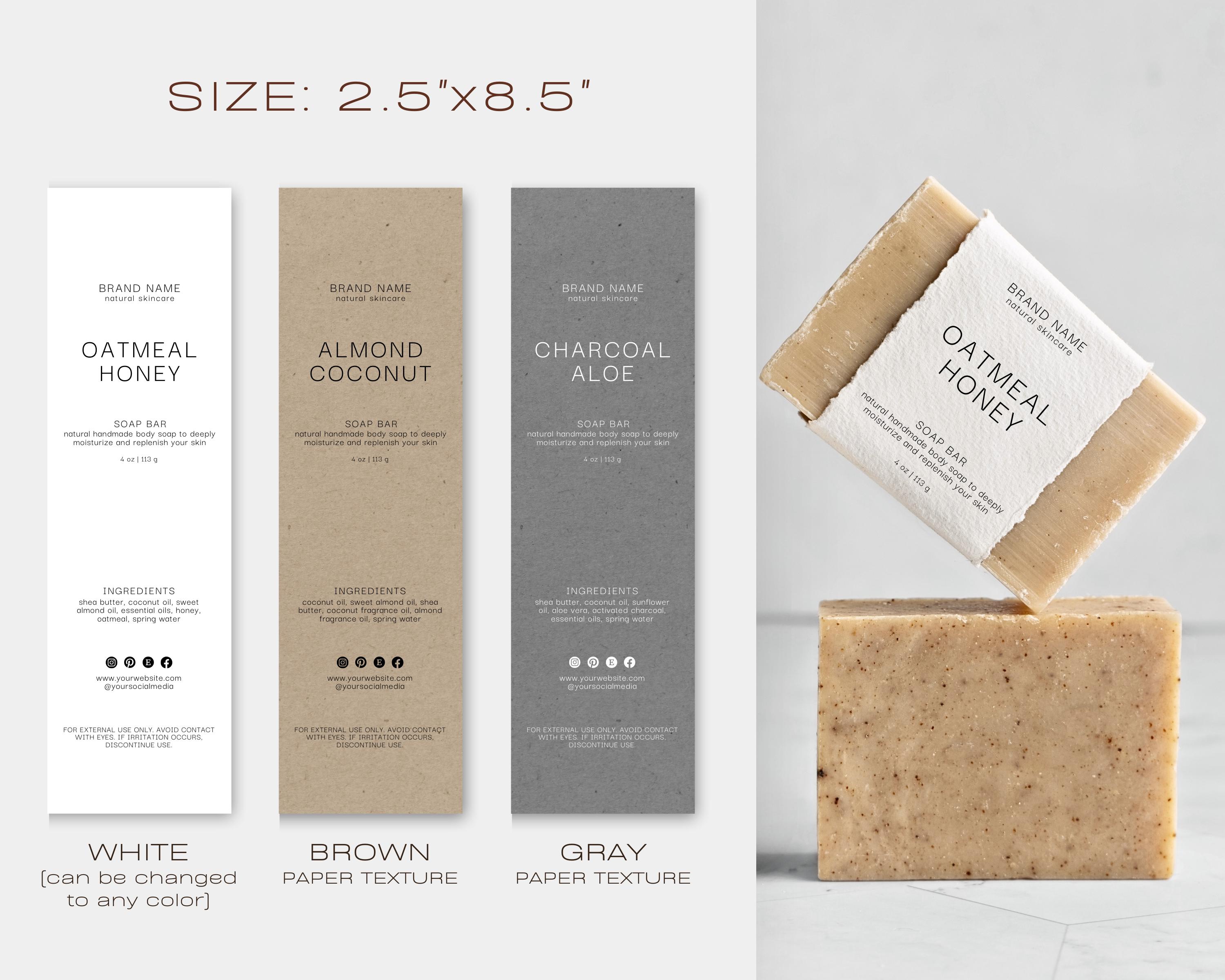 Editable Soap Bar Label Template, Vertical Wrap Around Label, Custom ...