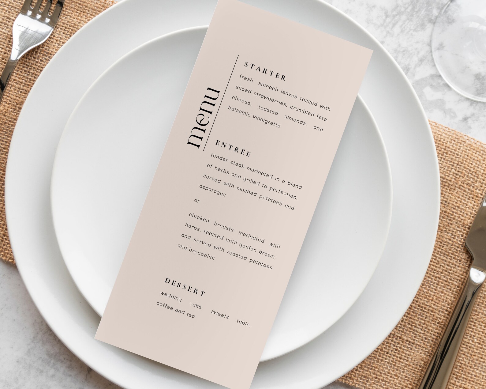 Minimalist Wedding Food Menu Template Modern Dinner Menu - Etsy