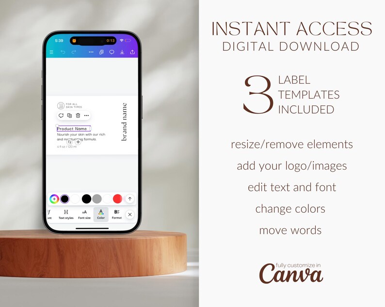 Editable Cosmetic Jar Label Template, DIY Beauty Product Label, Wrap ...
