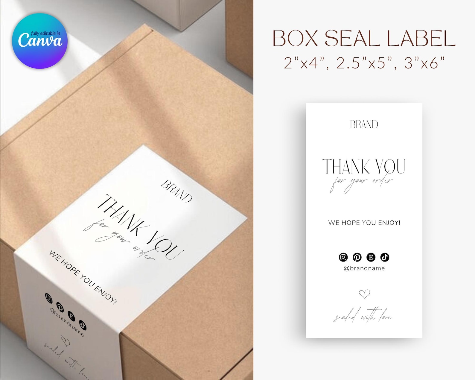 Custom Business Brand Packaging Templates, Editable Branding Kit, Box ...