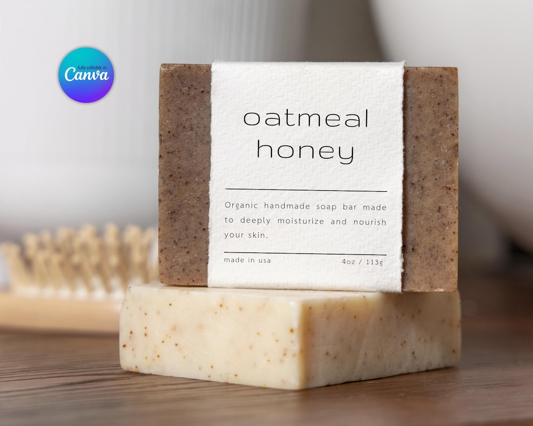 Soap Bar Label Template, Canva Product Label Design, DIY Vertical Soap ...