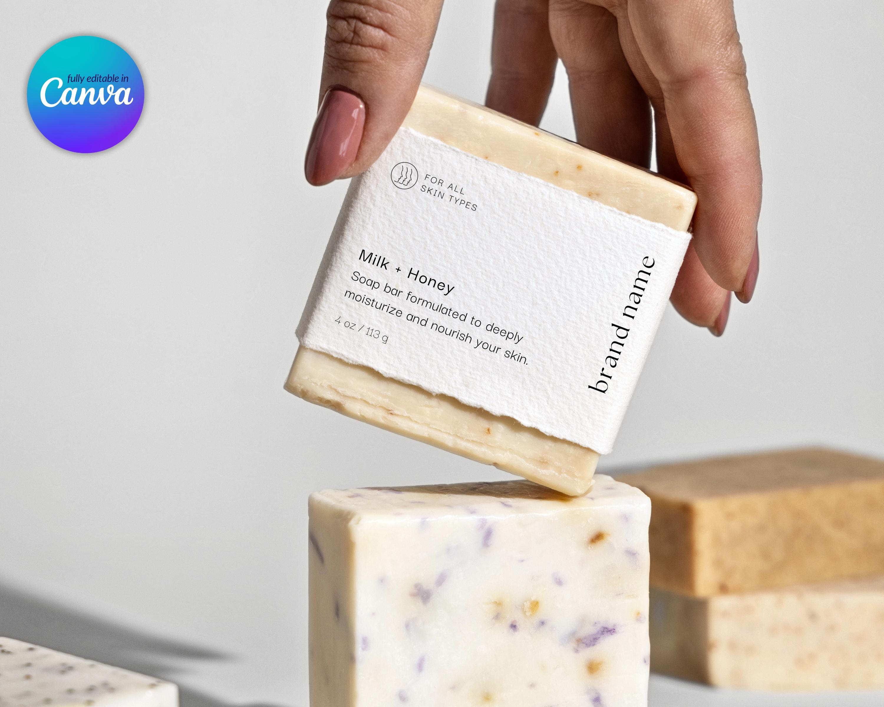 Editable Soap Bar Label Template, Horizontal Wrap Around Label, Custom ...