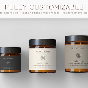 Custom Cosmetic Jar Label Template, Editable Product Label Design, DIY ...